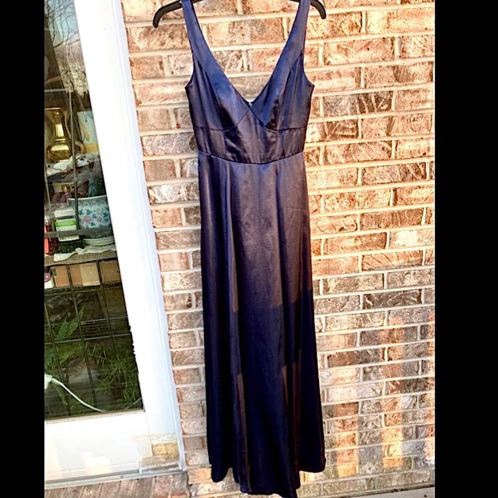 Navy Blue Shimmer Formal Goth Prom Dress - Gem